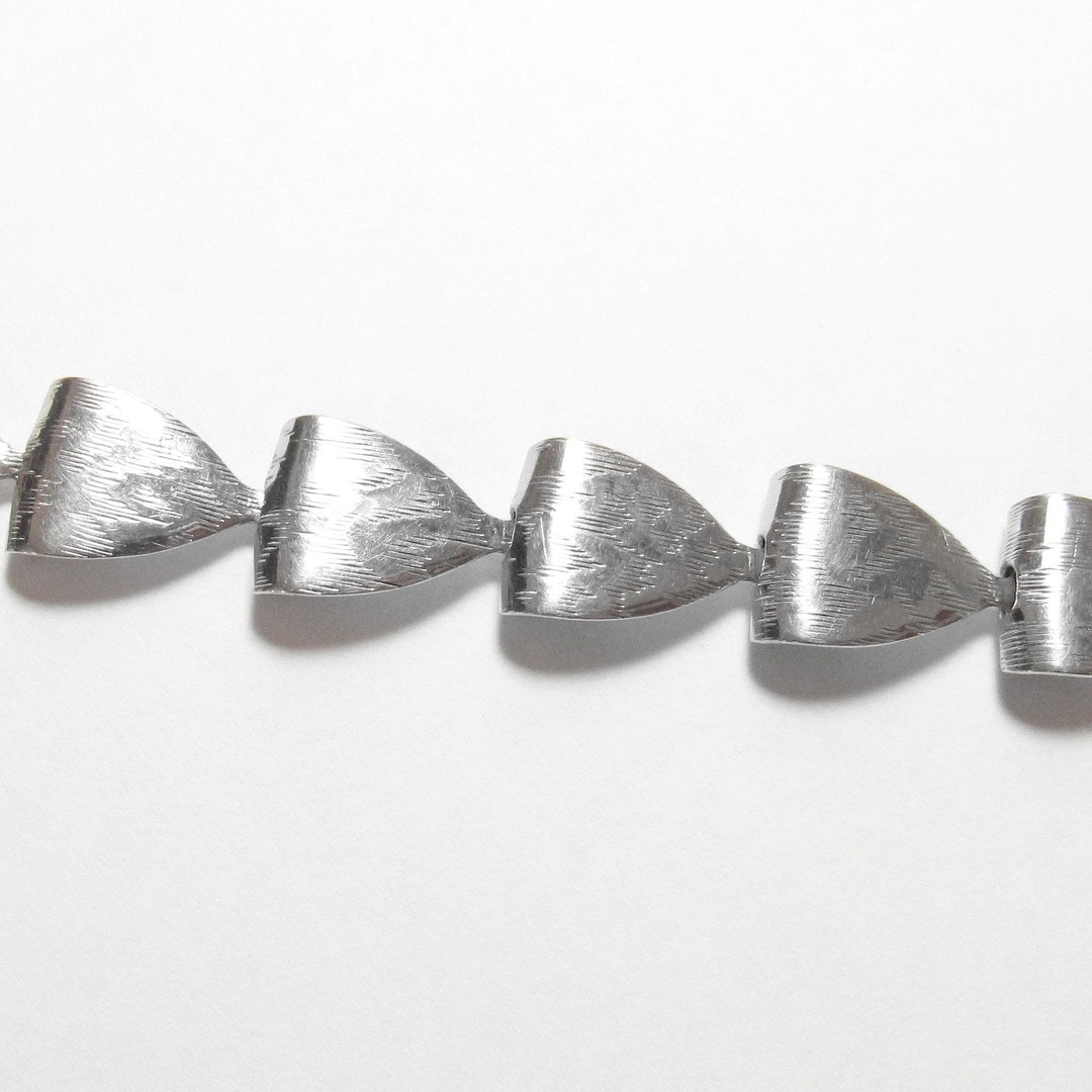 NAPIER Sterling Silver Etched Ripple Shield Link Statement Bracelet ...