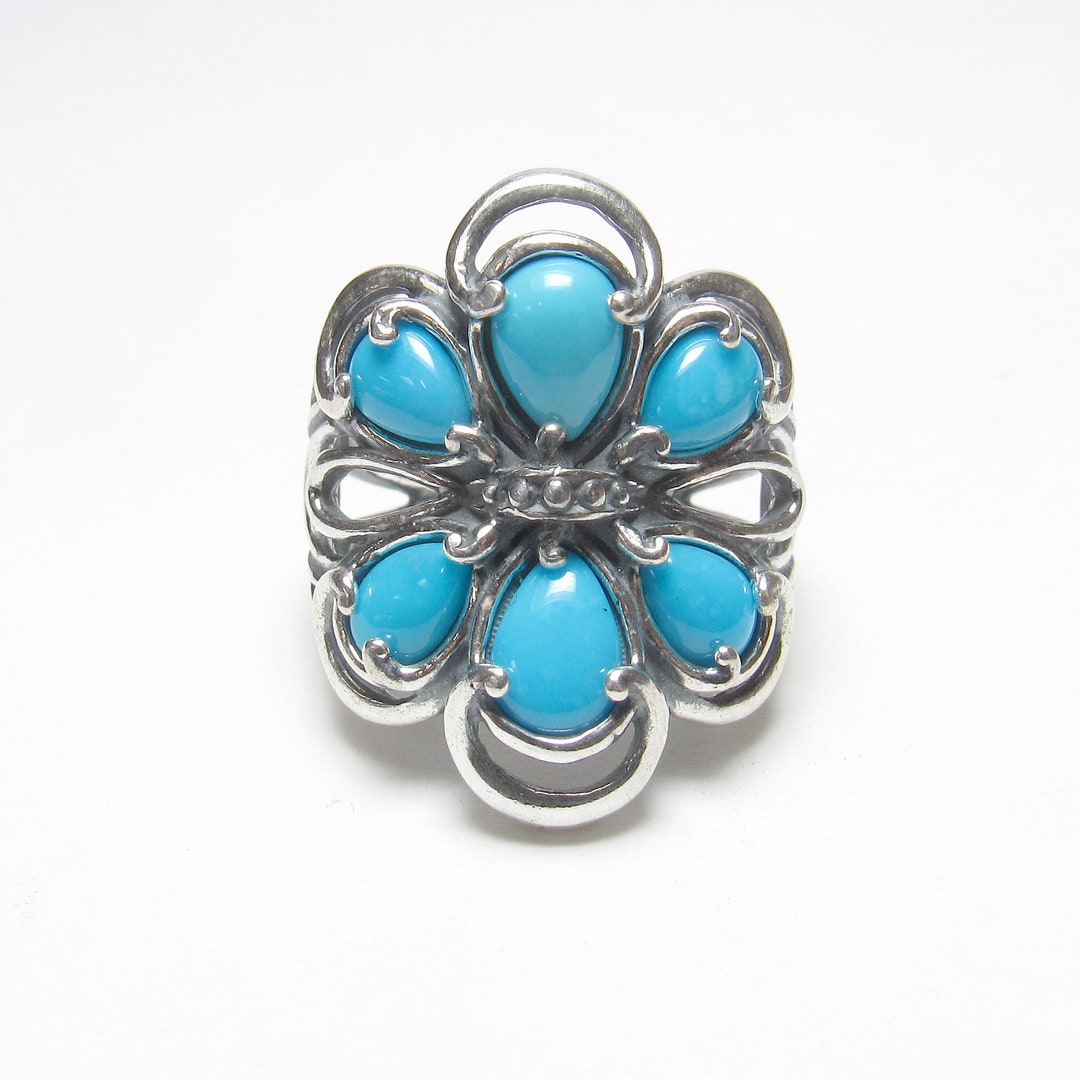 CAROLYN POLLACK Relios Sterling Silver Natural Pear Shape Robin Egg ...