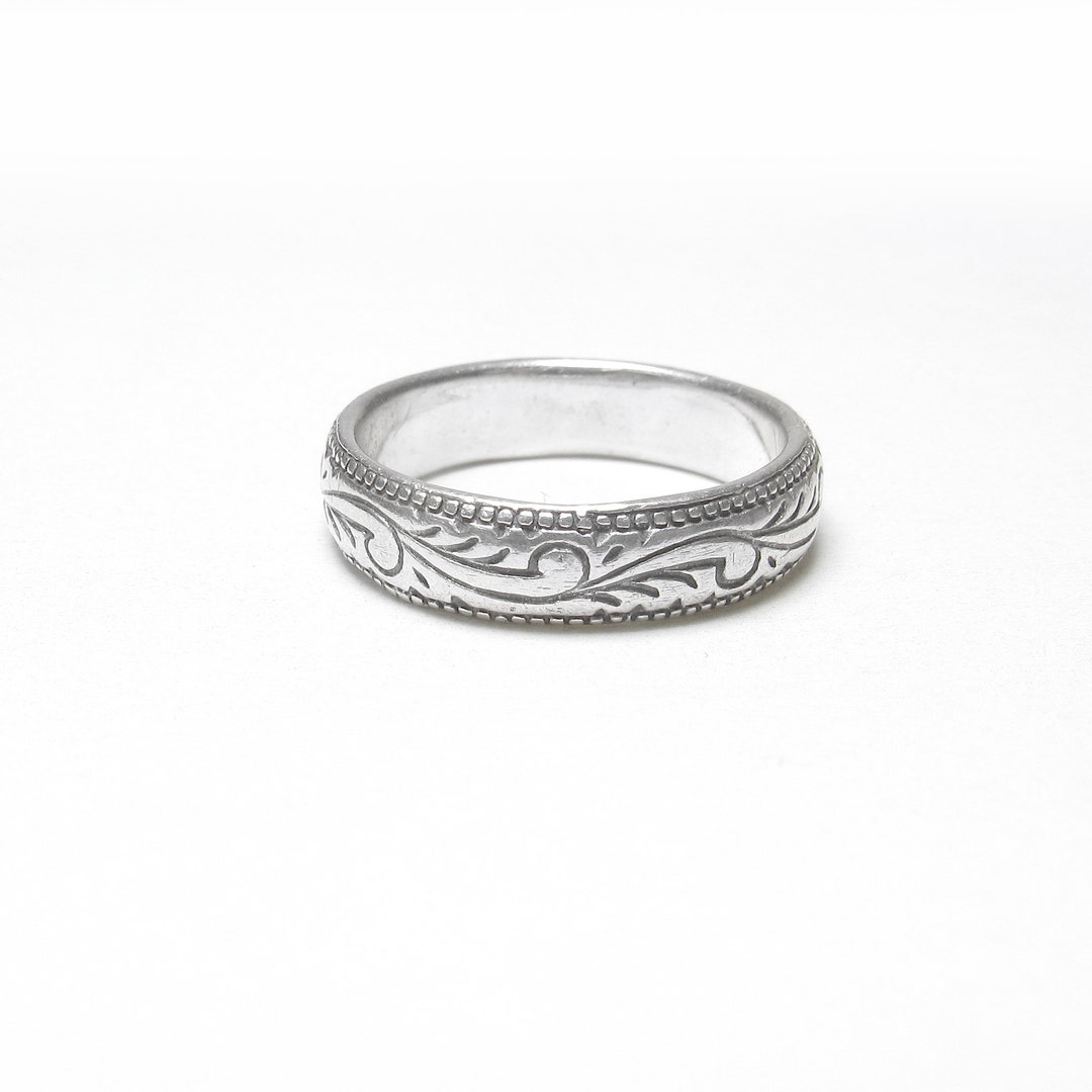 MARSALA Sterling Silver Etched Paisley Design Band Style Ring Vintage ...
