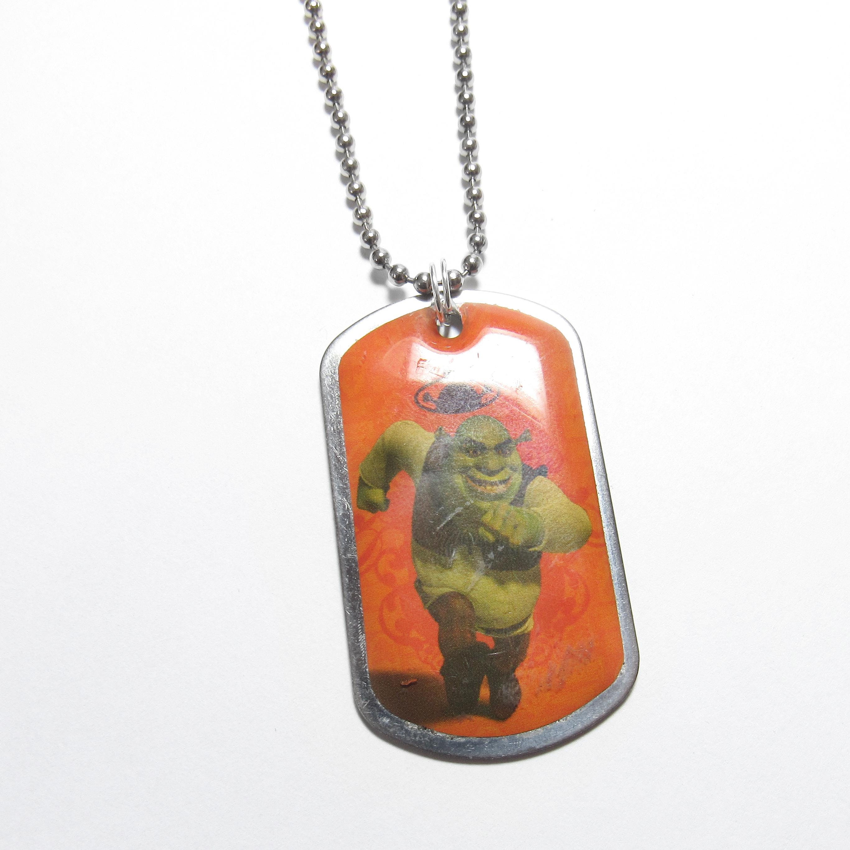 DREAMWORKS Shrek the Third Base Metal Tag Pendant With Bead Style Chain ...