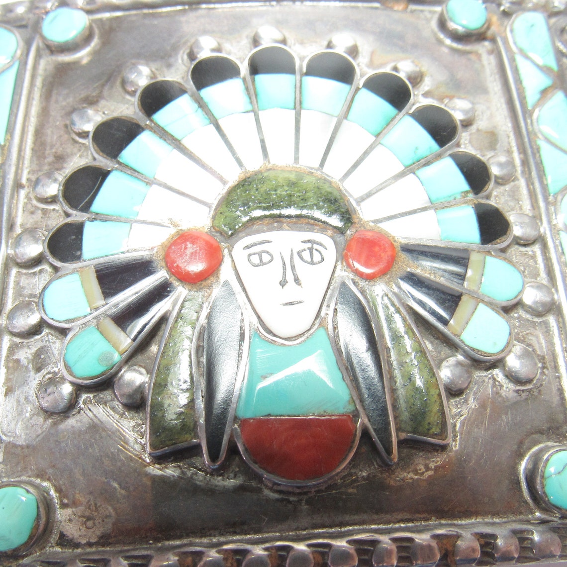 RAYMOND QUAM Zuni Sterling Silver Natural Turquoise Coral - Etsy