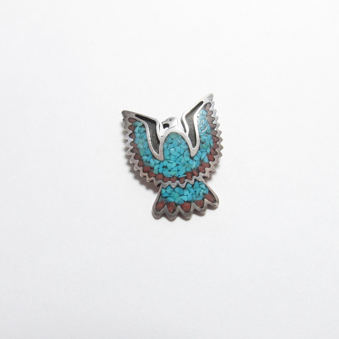 LITTLE SILVER FOX Navajo Sterling Silver Natural Inlay Turquoise and ...