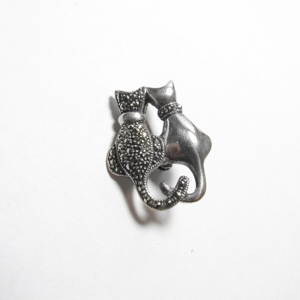 Sterling Cat Pin - Etsy