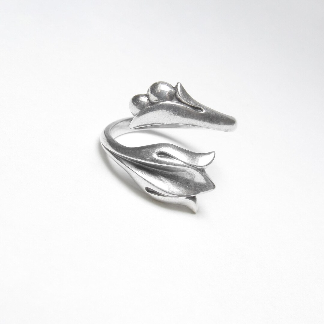 AVON Sterling Silver Tulip Flower Bypass Spoon Ring 1970's Vintage - Etsy