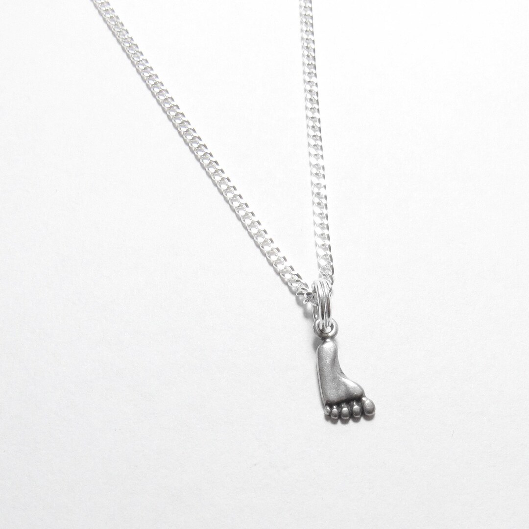 Sterling Silver Little Foot With Toes Pendant and Chain Vintage - Etsy