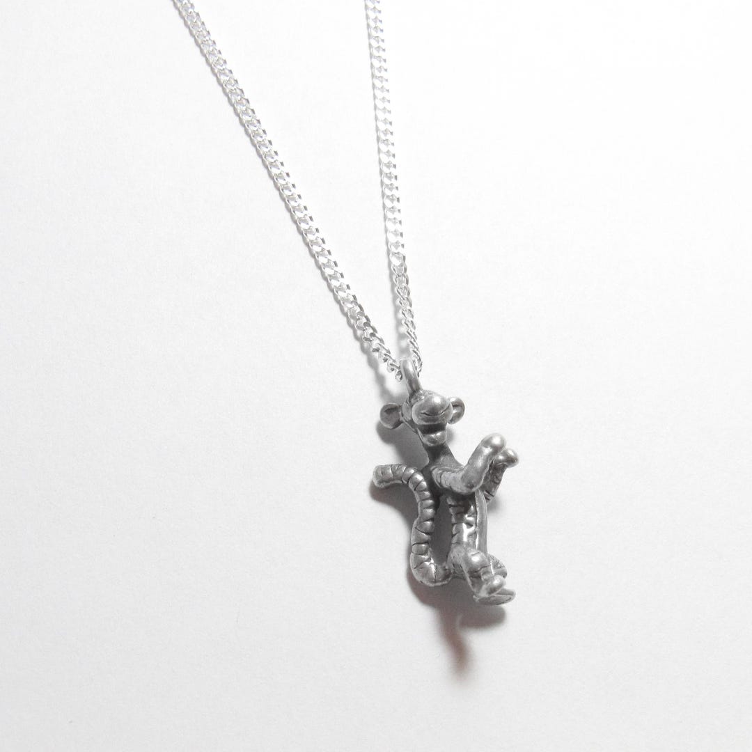 DISNEY Sterling Silver Tigger the Tiger Pendant With Chain 1970's ...