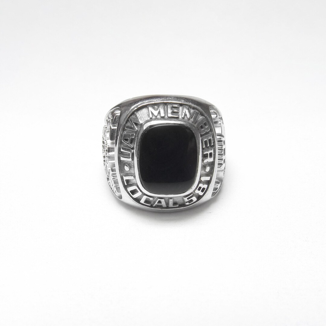 Men's Sterling Silver UAW United Auto Workers 25 Years Solidarity Local ...