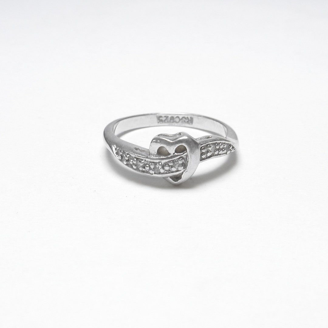 RS COVENANT Sterling Silver Lab Created Cubic Zirconia Heart Promise ...