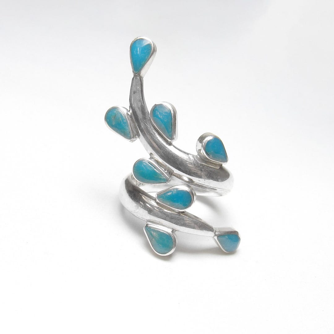 DOMINIQUE DINOUART Southwestern Sterling Silver Natural Blue Turquoise ...