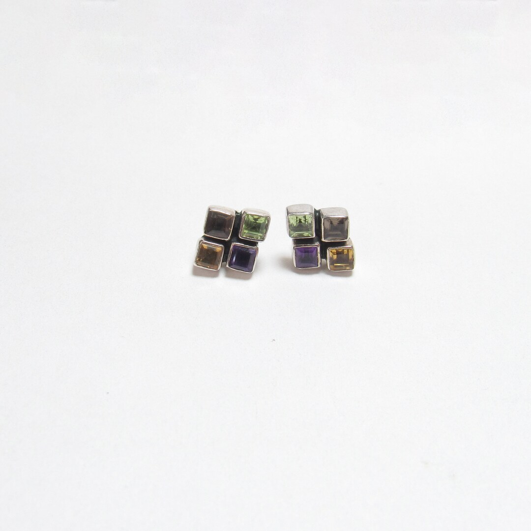 NICKY BUTLER Sterling Silver Natural Peridot, Amethyst, Smoky Quartz ...