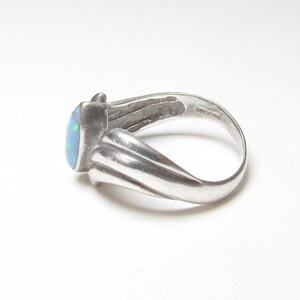 TED OTT Navajo Sterling Silver 1.00 Ct Marquise Blue Fire Opal Solitaire Ring 1980's Vintage - Etsy