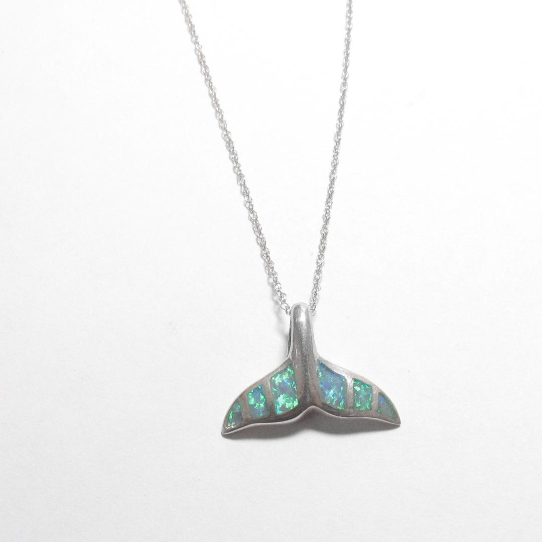 Sterling Silver Spirit of the Ocean Lab Created Blue Fire Opal Fluke ...