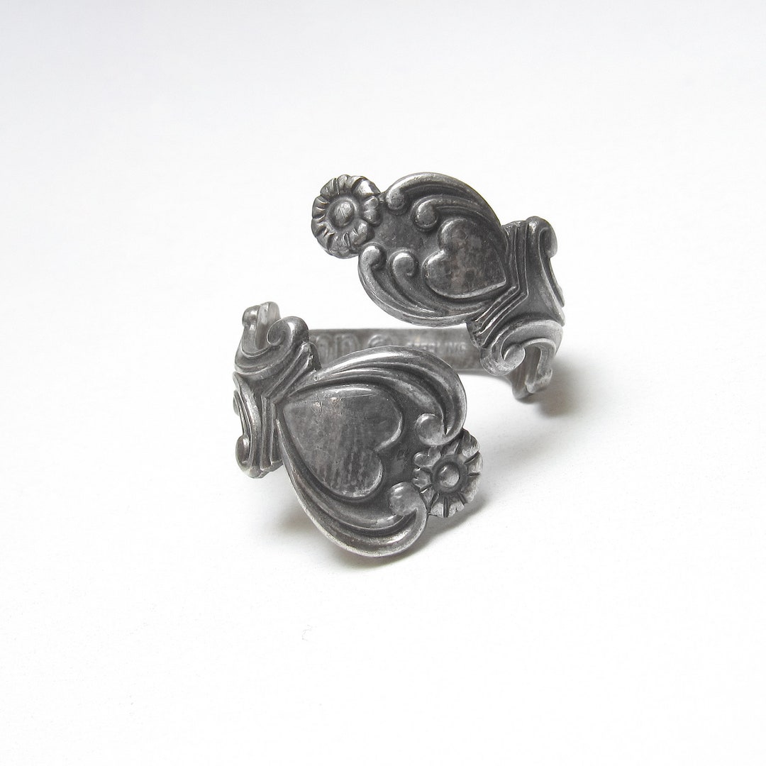 AVON Sterling Silver Secret Curled Heart Spoon Ring 1970's Vintage - Etsy