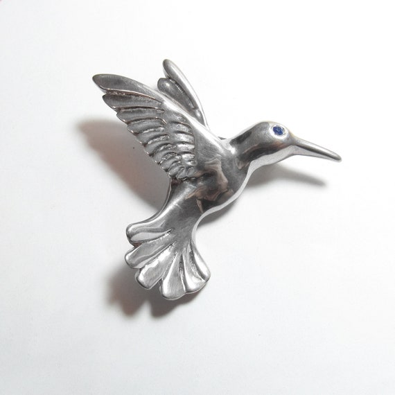 Large PAT AIRESS Sterling Silver Hummingbird Brooch P… - Gem