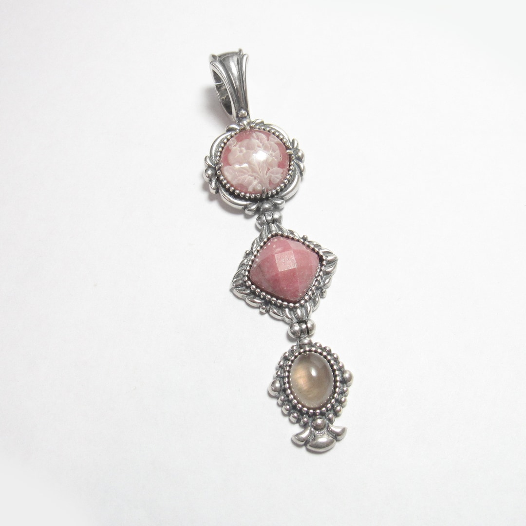 Quality CAROLYN POLLACK Relios Sterling Silver Carved Flower Rose ...