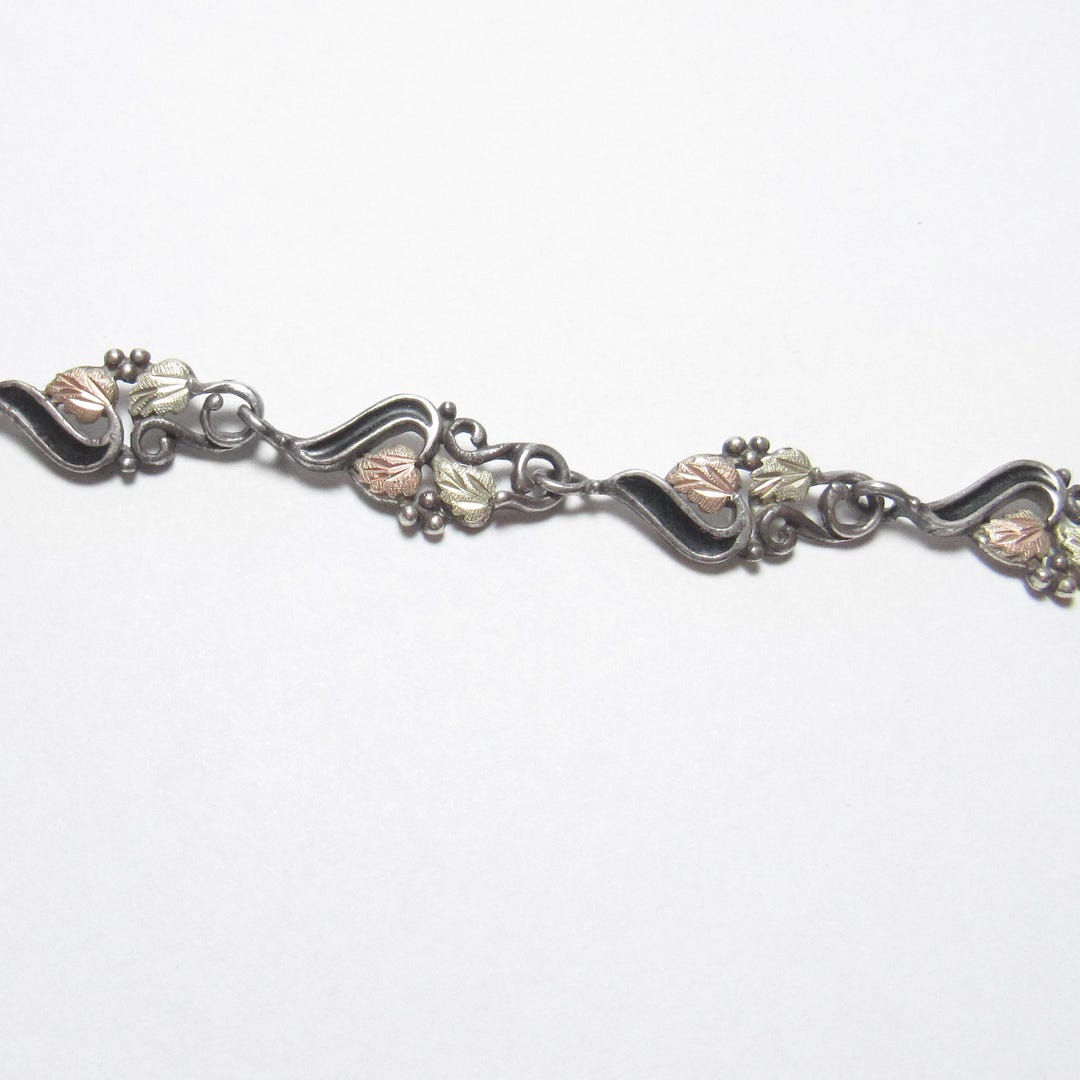 GOLD DIGGERS Sterling Silver and 10K Yellow, Rose Gold Leaf Design ...