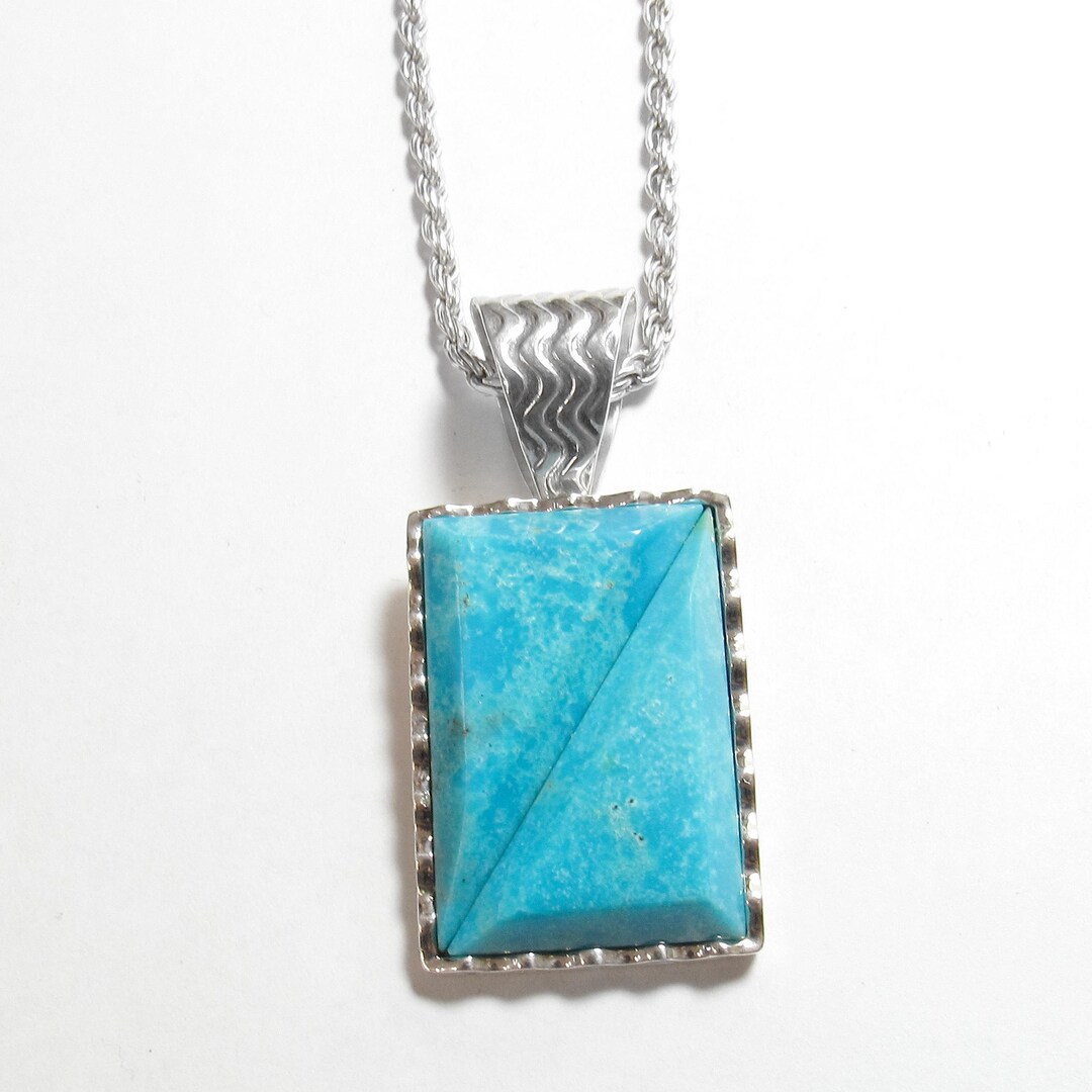 Large JAY KING Southwestern Sterling Silver Two Blue Reconstructed ...