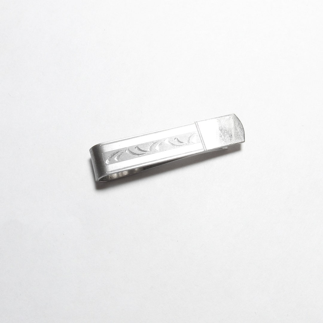 A&Z Sterling Silver Etched Wave Design Money Clip 1950's Vintage - Etsy