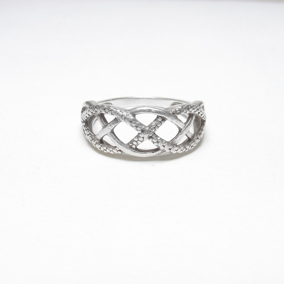 RJ Sterling Silver Spring Roped Knot Design Ring Vintage - Etsy