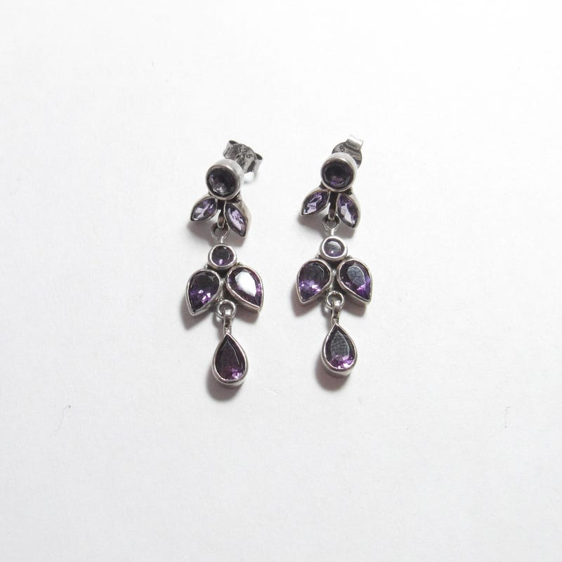 Amethyst Estate Earrings - Etsy