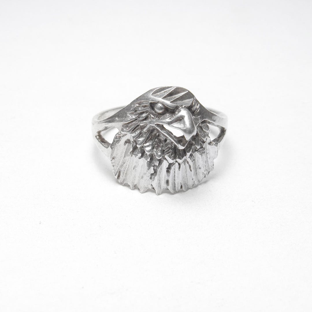 Sterling Silver Detailed Screaming Eagle Bird Ring Vintage - Etsy