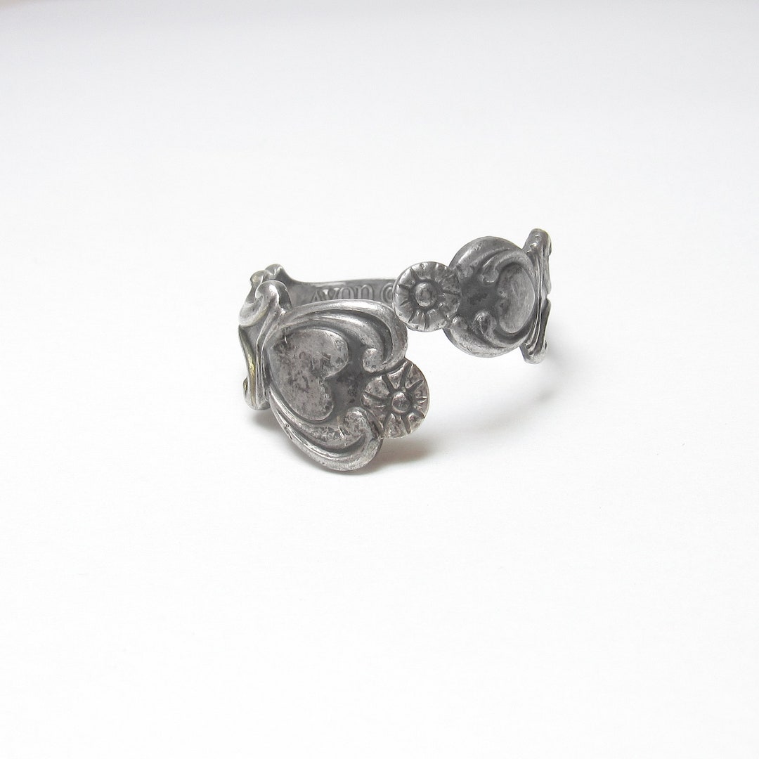 AVON Sterling Silver Secret Curled Heart Spoon Ring 1970's Vintage - Etsy