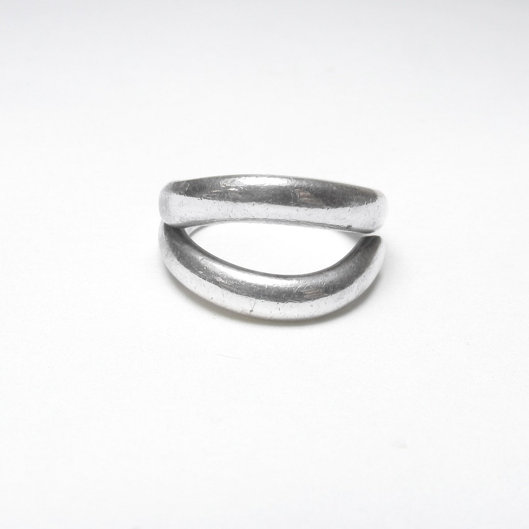 Sterling Silver Open Top Wrap Design Ring Vintage - Etsy