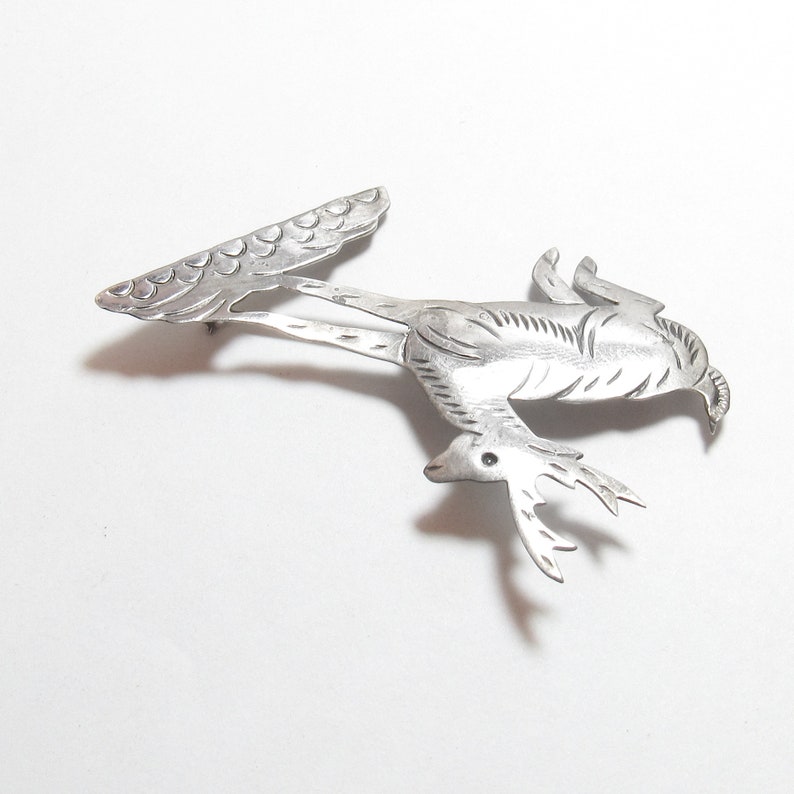 TOM SAM Navajo Sterling Silver Detailed Jumping Deer Brooch Pin Vintage ...