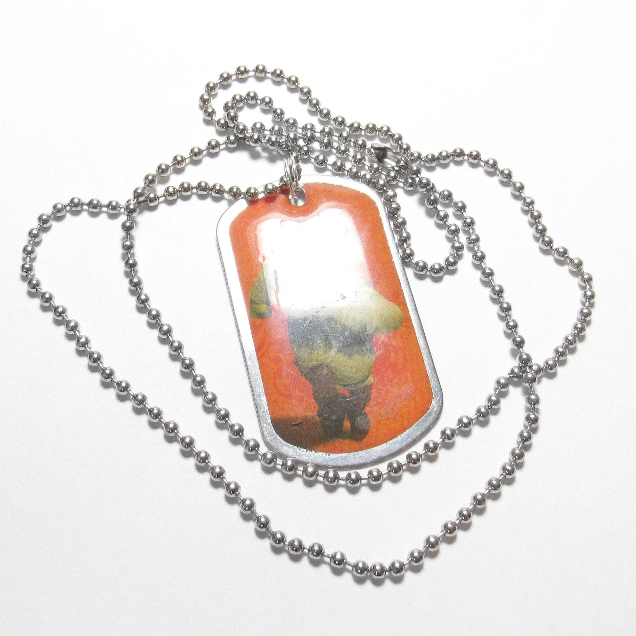 DREAMWORKS Shrek the Third Base Metal Tag Pendant With Bead Style Chain ...