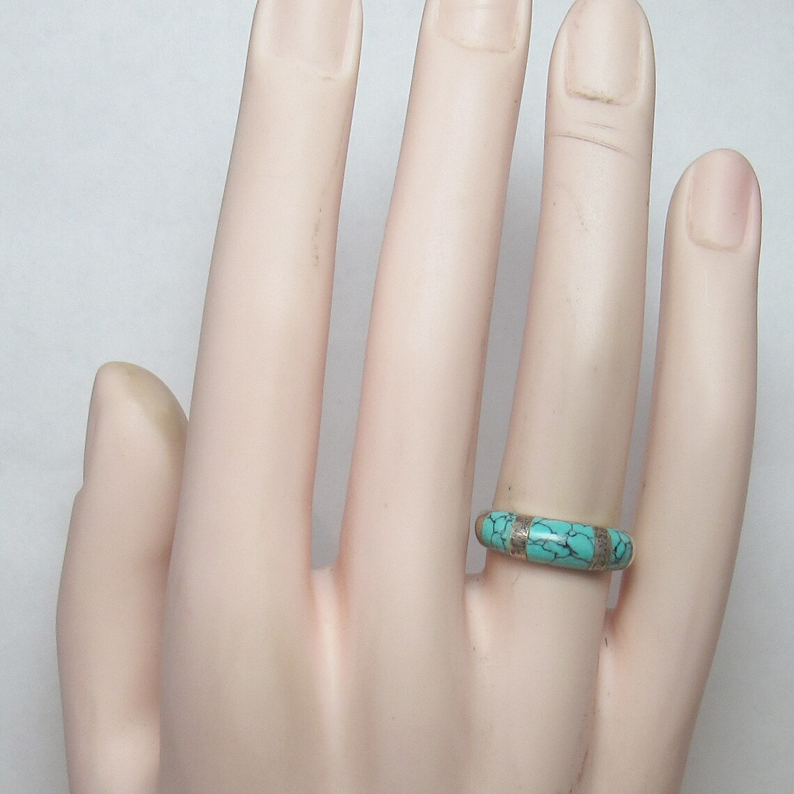 MARSALA Southwestern Sterling Silver Inlay Blue Howlite Ring - Etsy