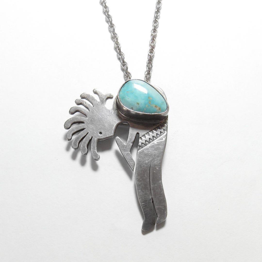 EDDIE CHEE Navajo Sterling Silver 3.00 Ct Natural Blue Candelaria ...