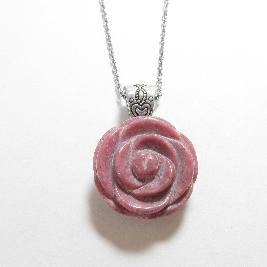 Big CAROLYN POLLACK Relios Sterling Silver Carved Natural Pink ...