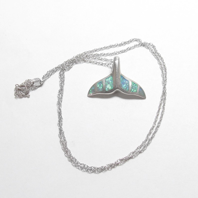 Sterling Silver Spirit of the Ocean Lab Created Blue Fire Opal Fluke ...