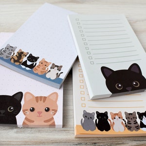 Cat Notepads Set of 4, Cute Cat Stationery Set, Notepad for Teacher ...