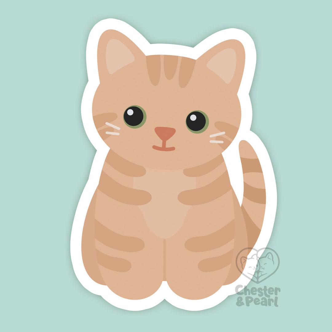 Buff Tabby Cat Magnet, Waterproof Vinyl Car Magnet, Cute Refrigerator ...