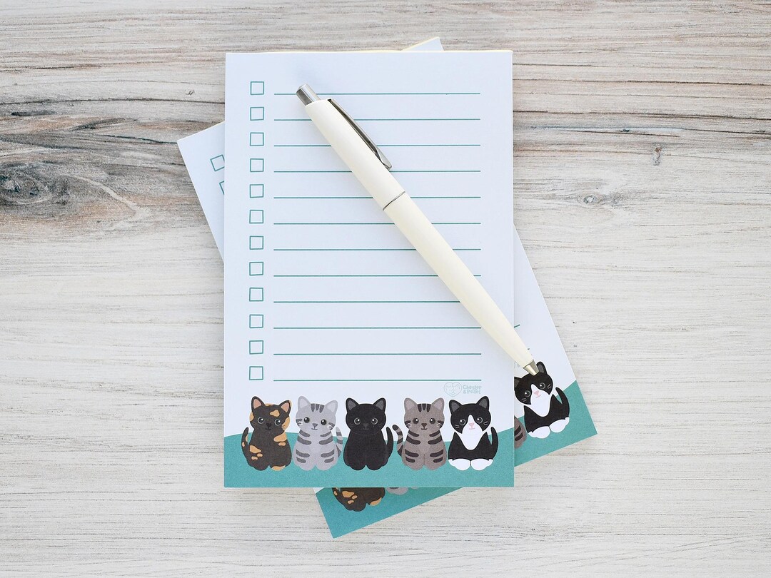 Cute Cat to Do List Memo Pad, Cute Daily Checklist Notepad for Teacher ...