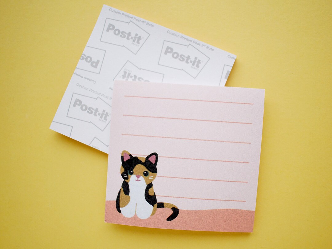 Calico Cat Sticky Notes, Cat Post It Notes, Calico Cat Gift, Cute ...