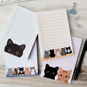 Cat Notepads Set of 4, Cute Cat Stationery Set, Notepad for Teacher ...