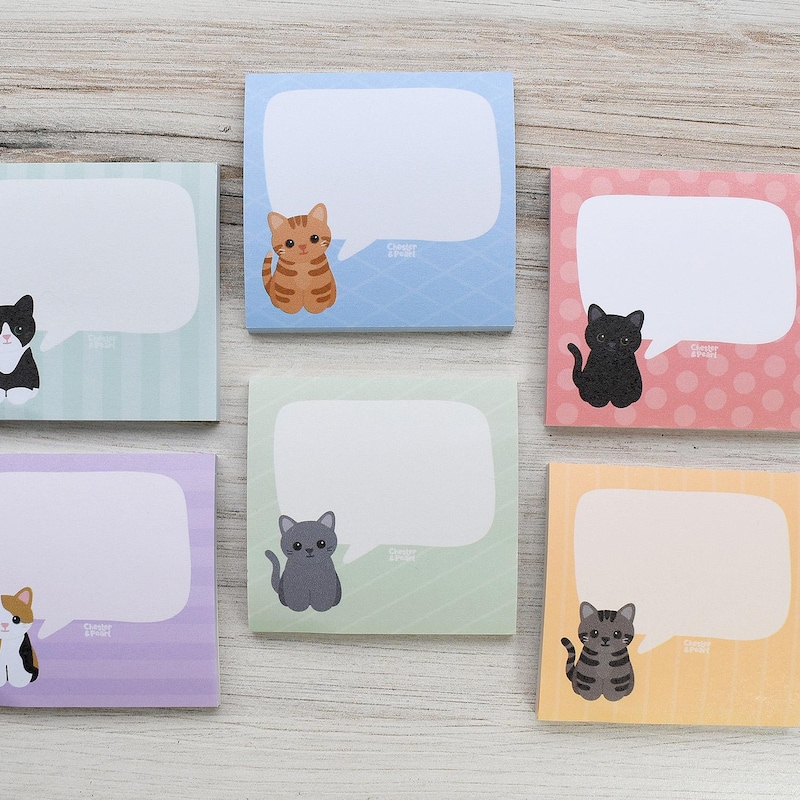 Cat Sticky Notes - Etsy