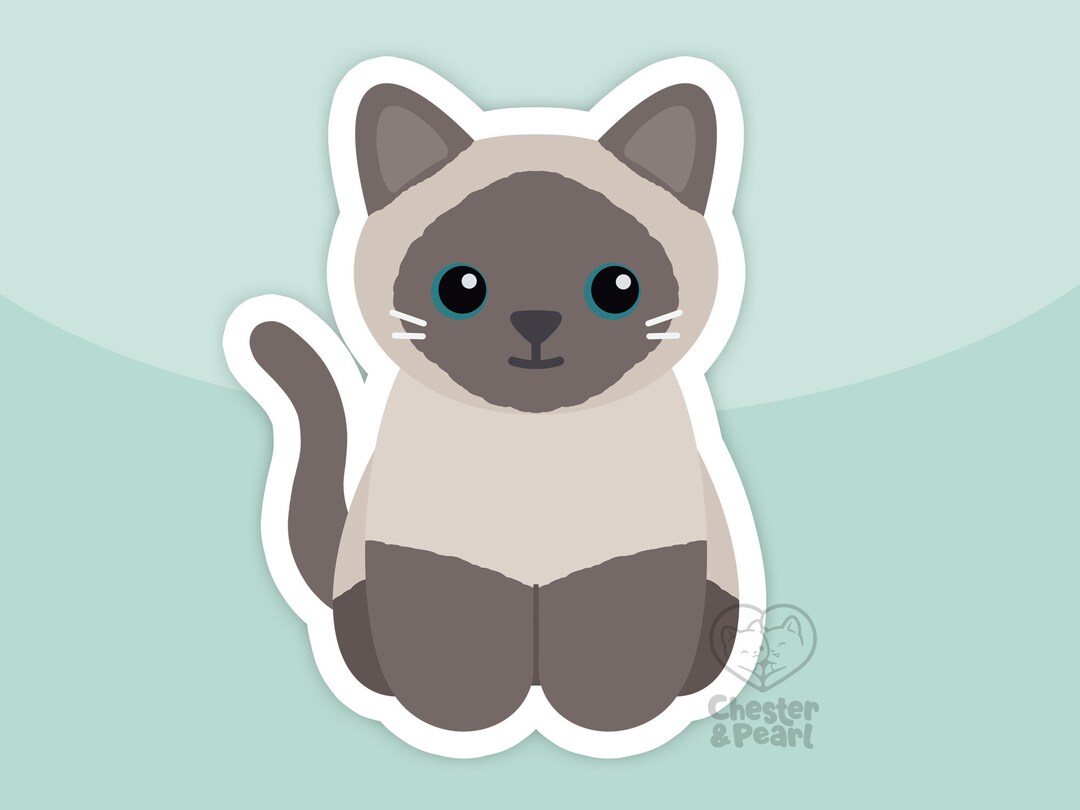 Blue Point Siamese Cat Magnet, Waterproof Vinyl Car Magnet, Cute ...