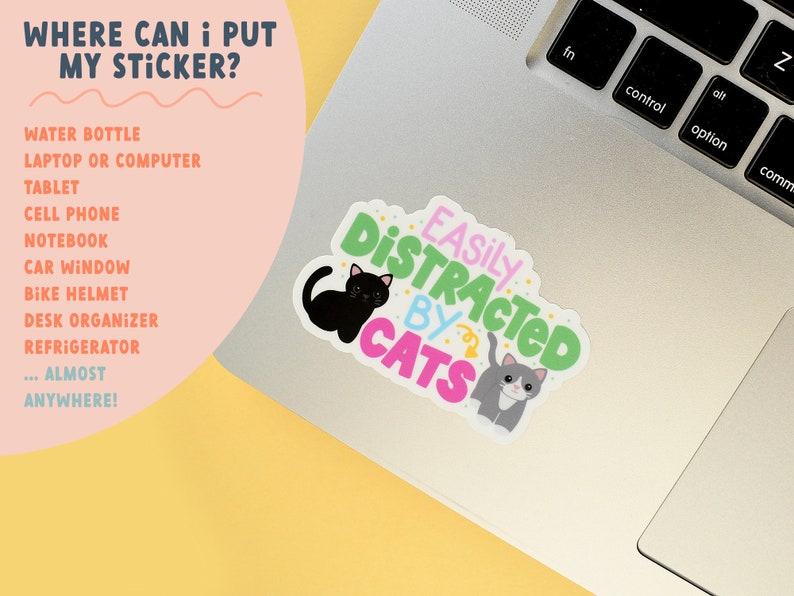 Set of 4 Funny Cat Stickers Cute Cat Sticker Pack Waterproof - Etsy