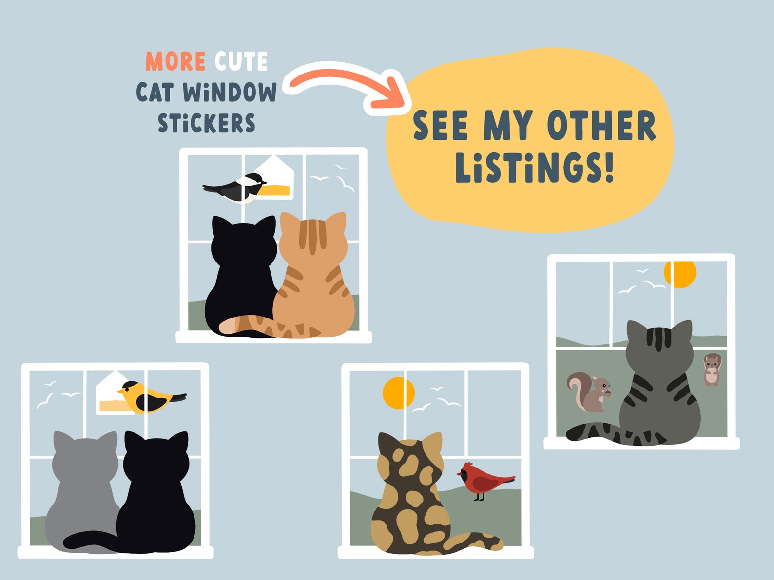 Bird Watching Cat Sticker for Laptop Cute Cat Stickers for - Etsy