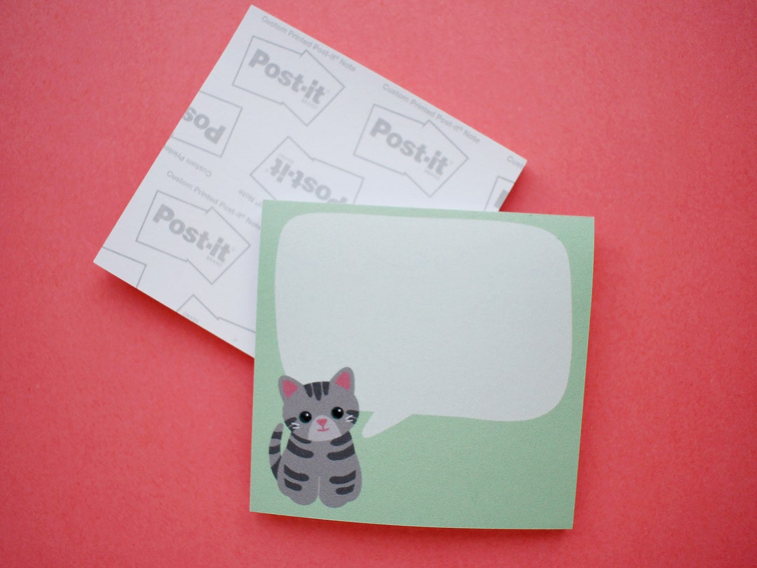 Tabby Cat Sticky Notes, Cat Post It Notes, Tabby Cat Gift, Cute Sticky ...