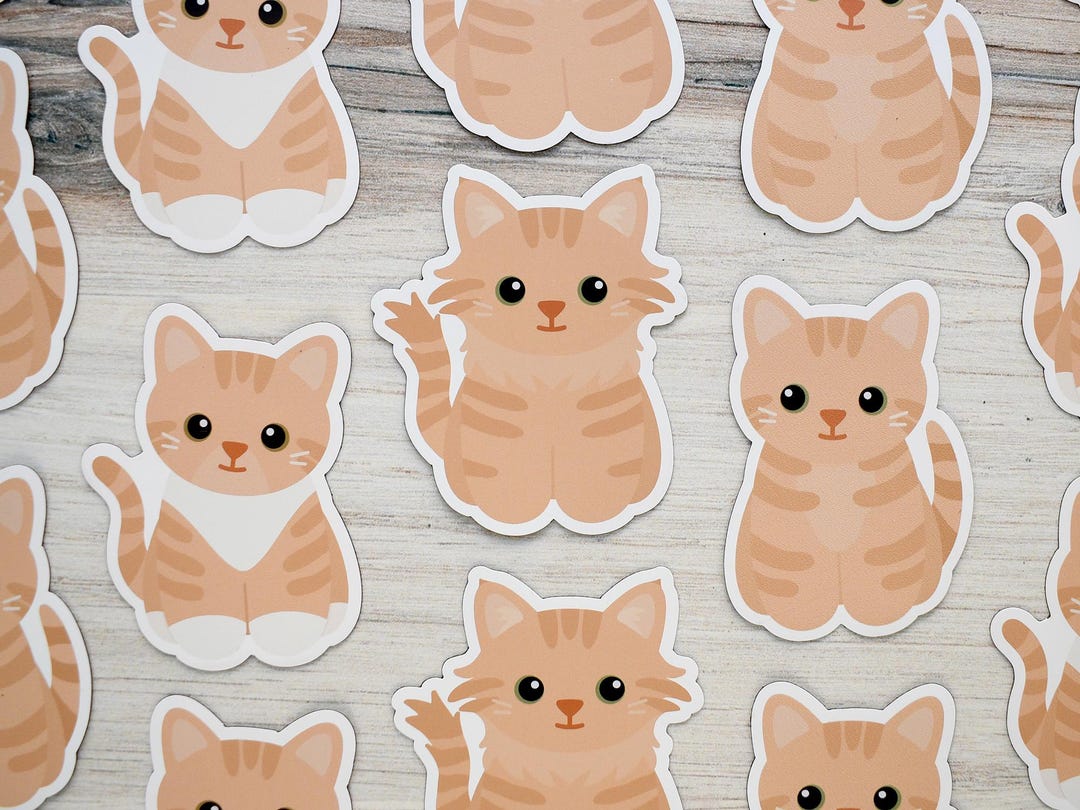 Buff Tabby Cat Magnet, Waterproof Vinyl Car Magnet, Cute Refrigerator ...