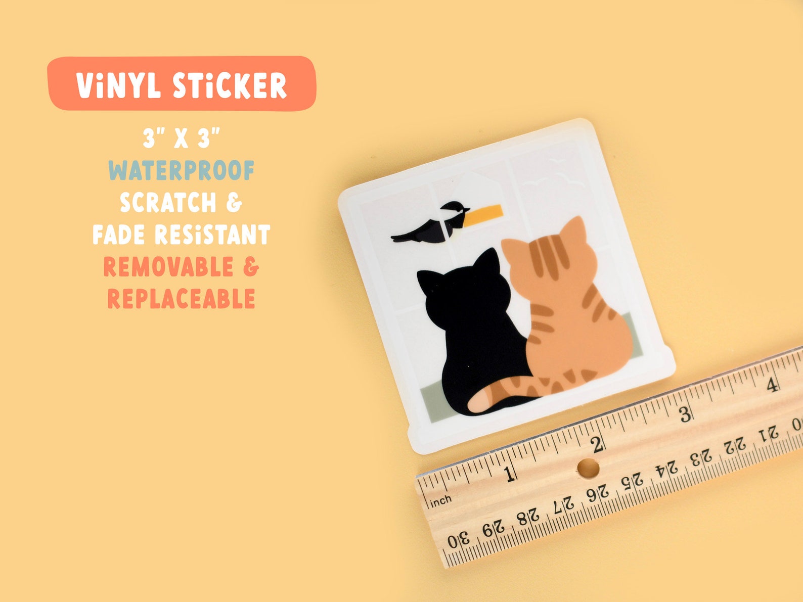 Bird Watching Cat Sticker for Laptop Cute Cat Stickers for - Etsy