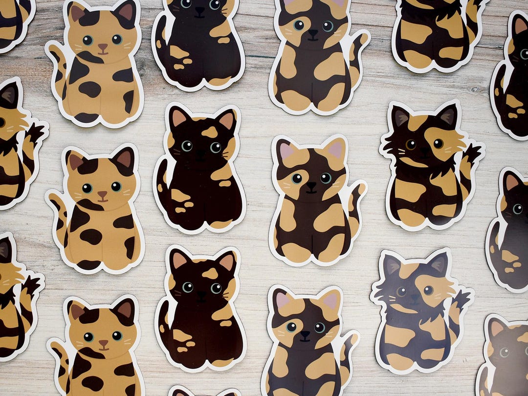 Tortie Cat Magnet, Waterproof Vinyl Car Magnet, Cute Die Cut ...
