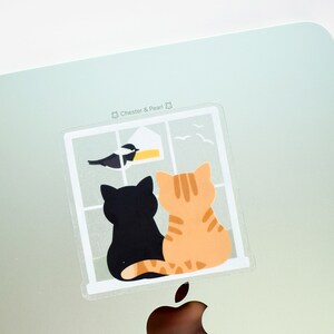 Bird Watching Cat Sticker for Laptop Cute Cat Stickers for - Etsy