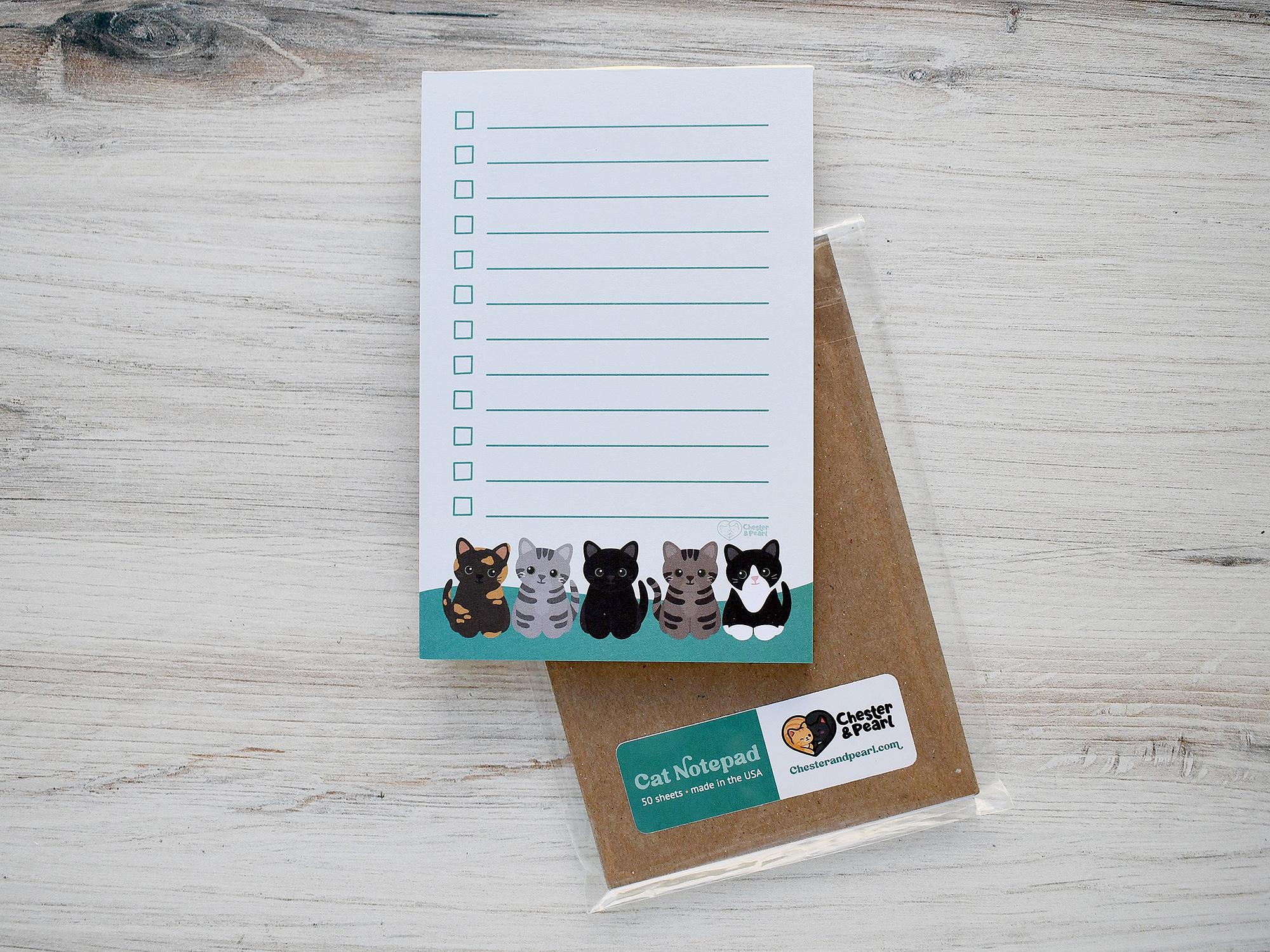 Cute Cat to Do List Memo Pad, Cute Daily Checklist Notepad for Teacher ...