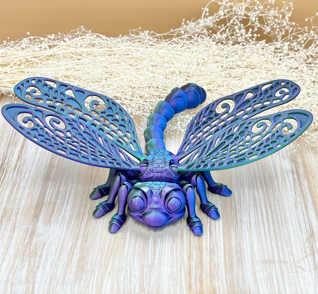 Dragonfly Flexible 3D Printed Toy, Fidget Toy, Articulated Toy ...
