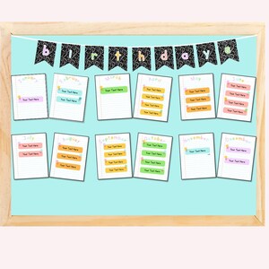 Classroom Birthdays Display, Pastel Classroom Decor, Birthday Chart ...
